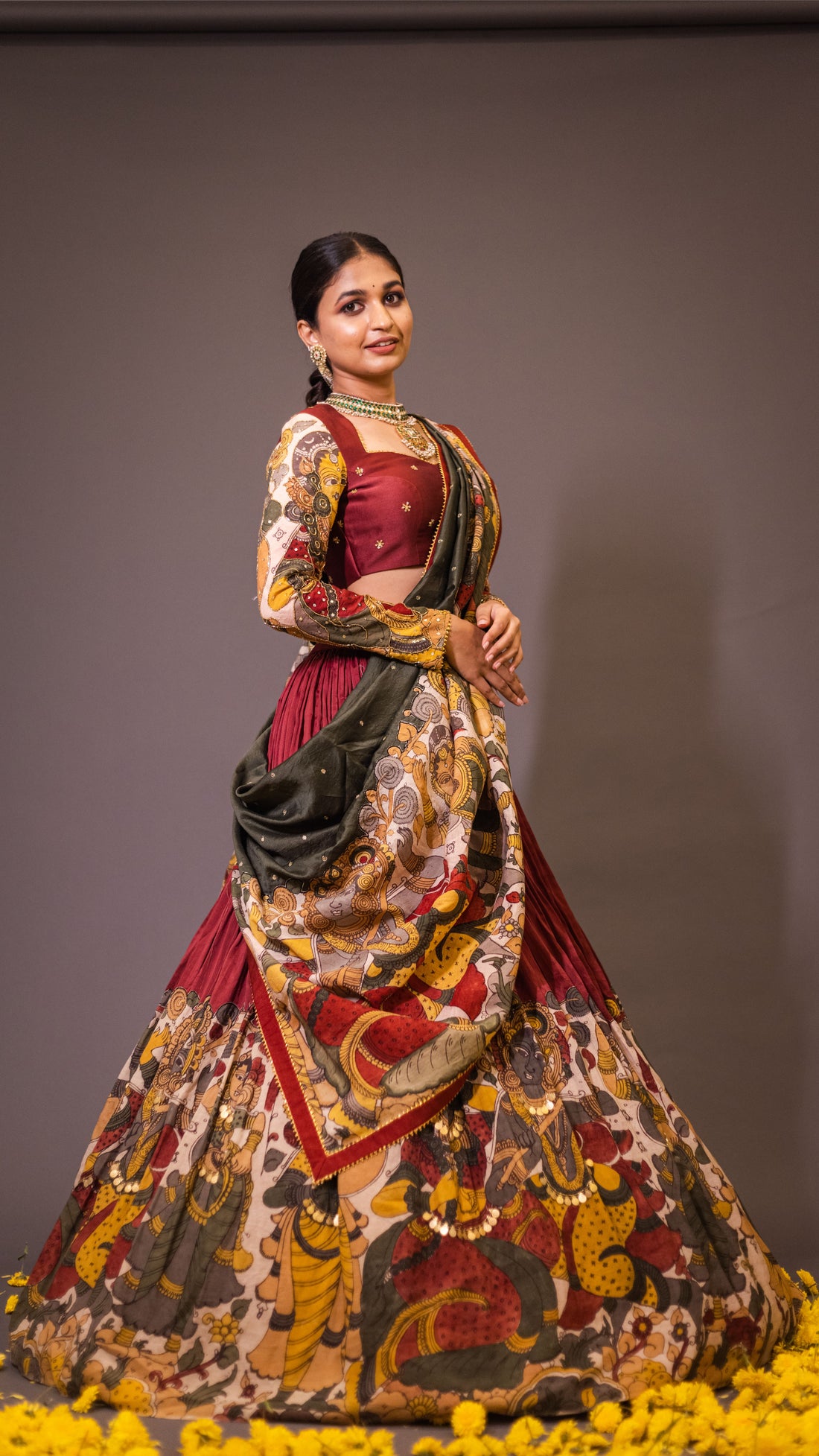 CHANDERI MAROON RADHE – Aindhri by Mahitha